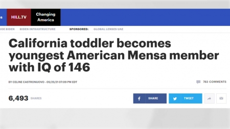 미국서 두 살배기 IQ 146 판정...최연소 멘사 가입